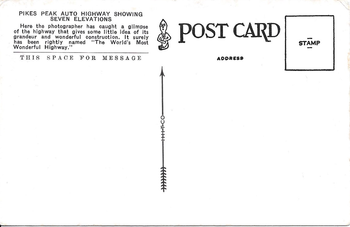 Vintage Pikes Peak Auto Highway Postcard - Colorado White Border 1925 ...