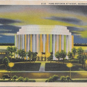 Vintage Ford Rotunda Postcard: Dearborn, Michigan, 1938 - Etsy