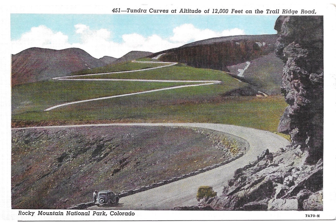 Vintage 1930s Colorado Postcard: Trail Ridge Road Tundra Curves - Etsy