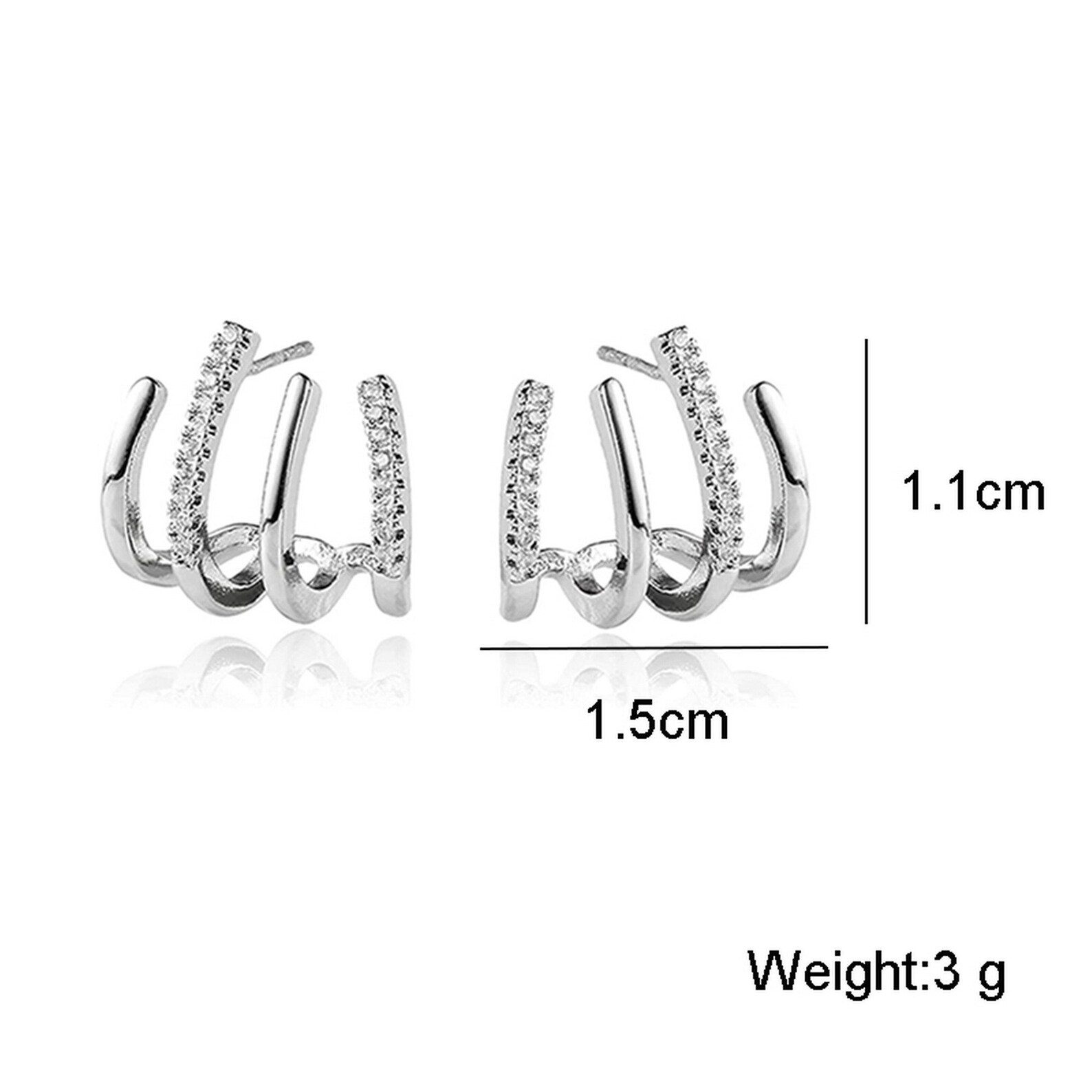 Claw Stud Earrings, Statement Silver Earrings Stud, Charms Wrap Huggie Earrings, Dainty Fall ...