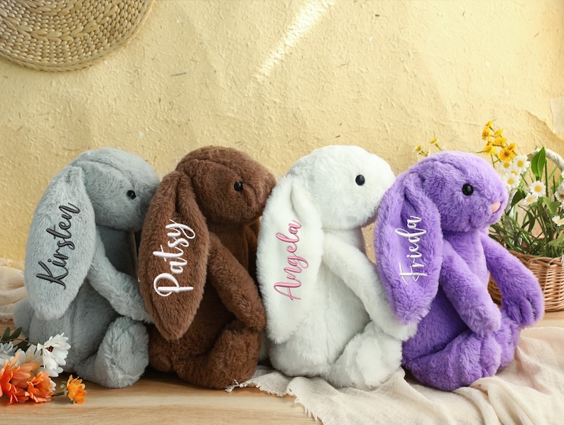 Personalized Plush Bunny Rabbit,embroidered Monogrammed Bunny,newborn ...