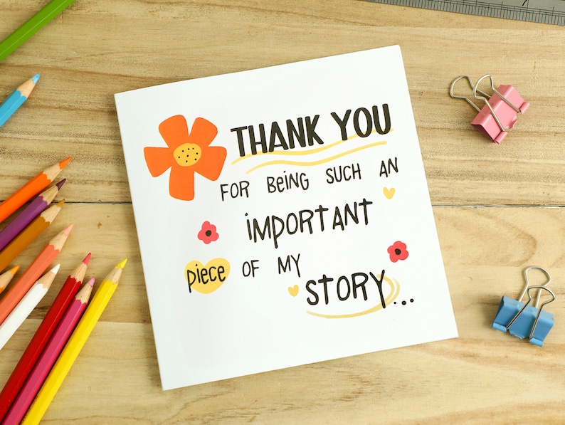 Personalised Teacher Thank You Card, Thank You for Being Part of My Story Card, End of School ...