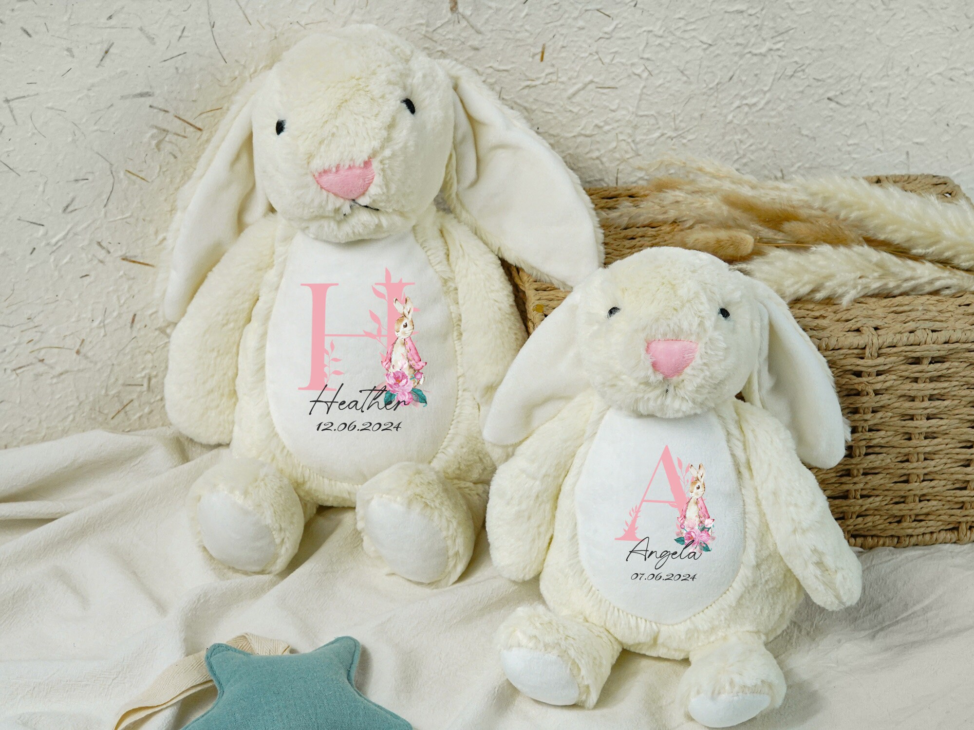 Personalized Bunny Rabbit, New Baby Gift, Baby Shower Gift, Custom ...
