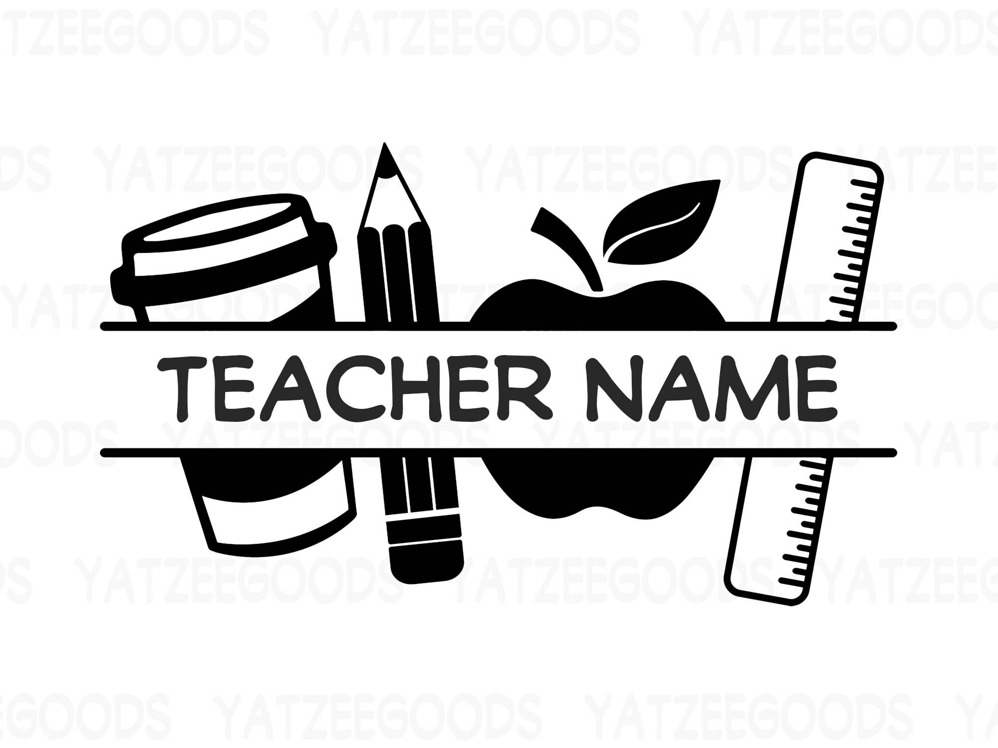 Custom Pencil Name Frame Png,teacher Name Png,printable Teacher Name ...