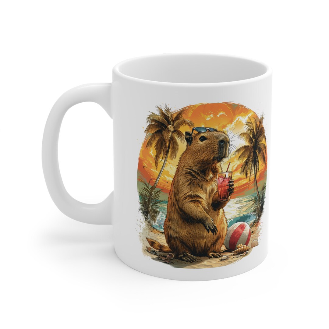 Beach Capybara Mug Capybara Beach Summer Capybara Lovers Gifts Unique ...