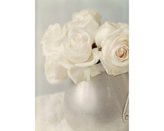 White Rose Photograph Still Life Floral Art Print Wedding - Etsy