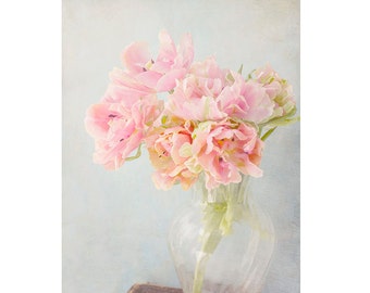 Floral Art Print Flower Still Life Photograph Pink Pastel | Etsy