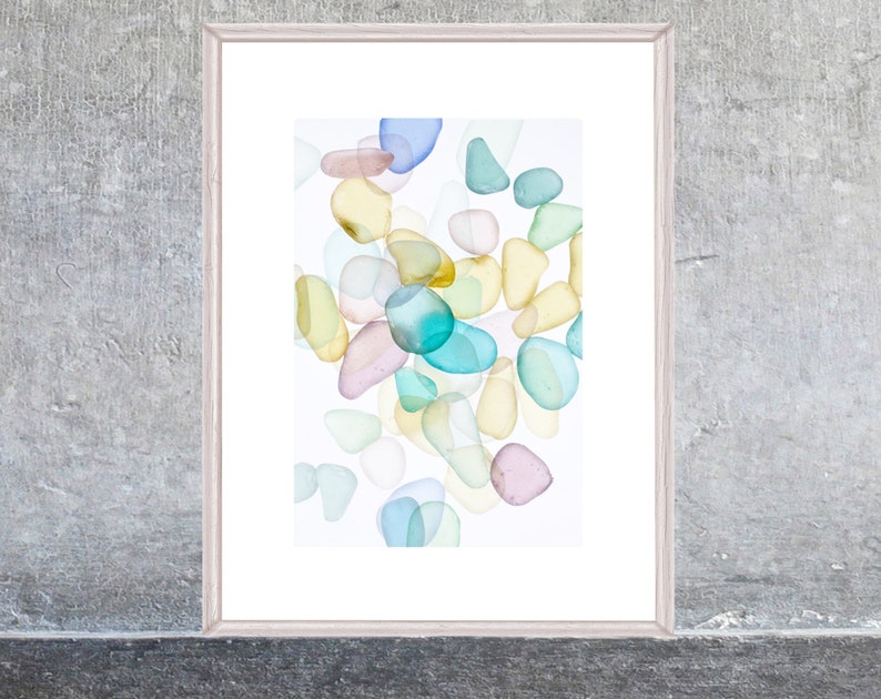 Beach Glass Abstract Shape Art Print, Modern Geometric Wall Decor ...