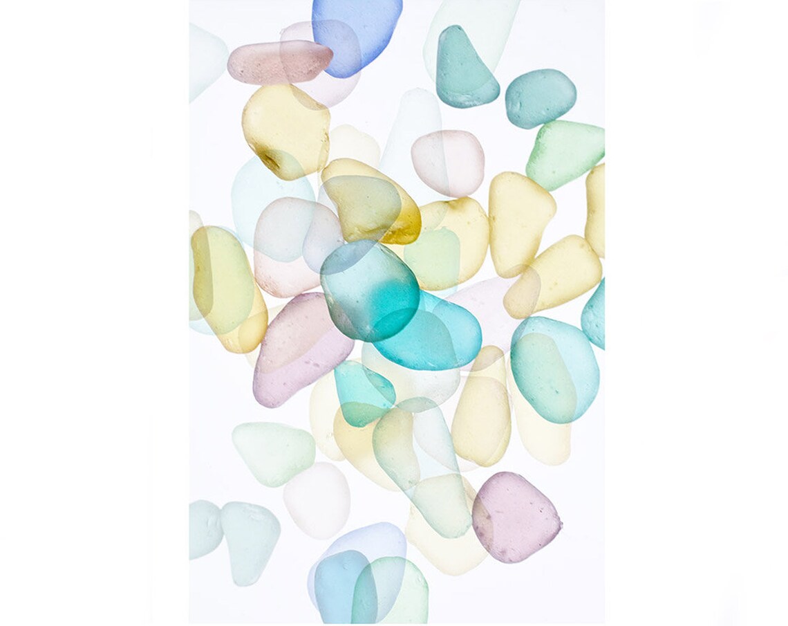 Beach Glass Abstract Shape Art Print, Modern Geometric Wall Decor ...