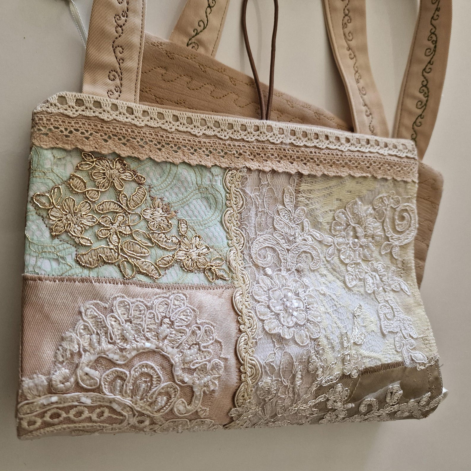 Vintage Lace Bible Cover – Handmade Embroidered Book Sleeve – Pearl ...