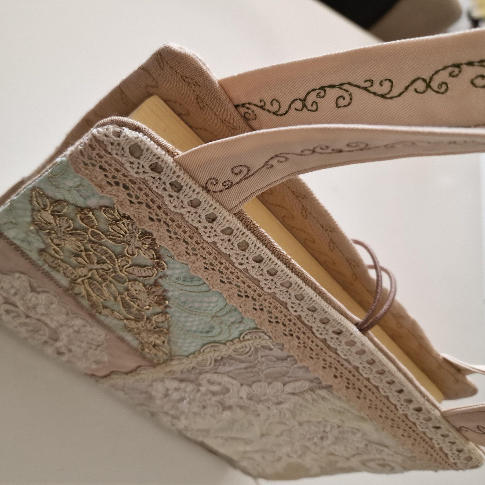 Vintage Lace Bible Cover – Handmade Embroidered Book Sleeve – Pearl ...