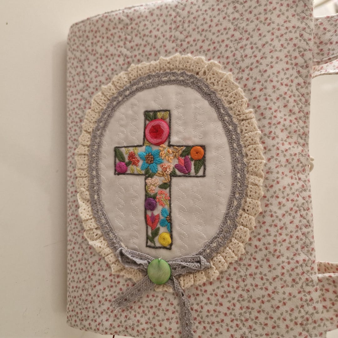 Hand Embroidered Book Cover With Handle,handmade Book Cover With Handle ...