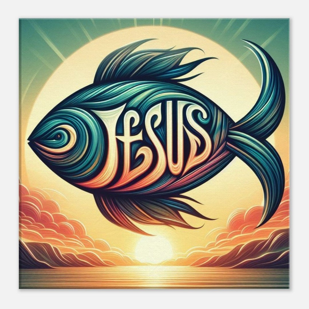 Jesus Fish, in the Wilderness, Art, Gallery, 16 X 16, 40 X 40, Canvas ...