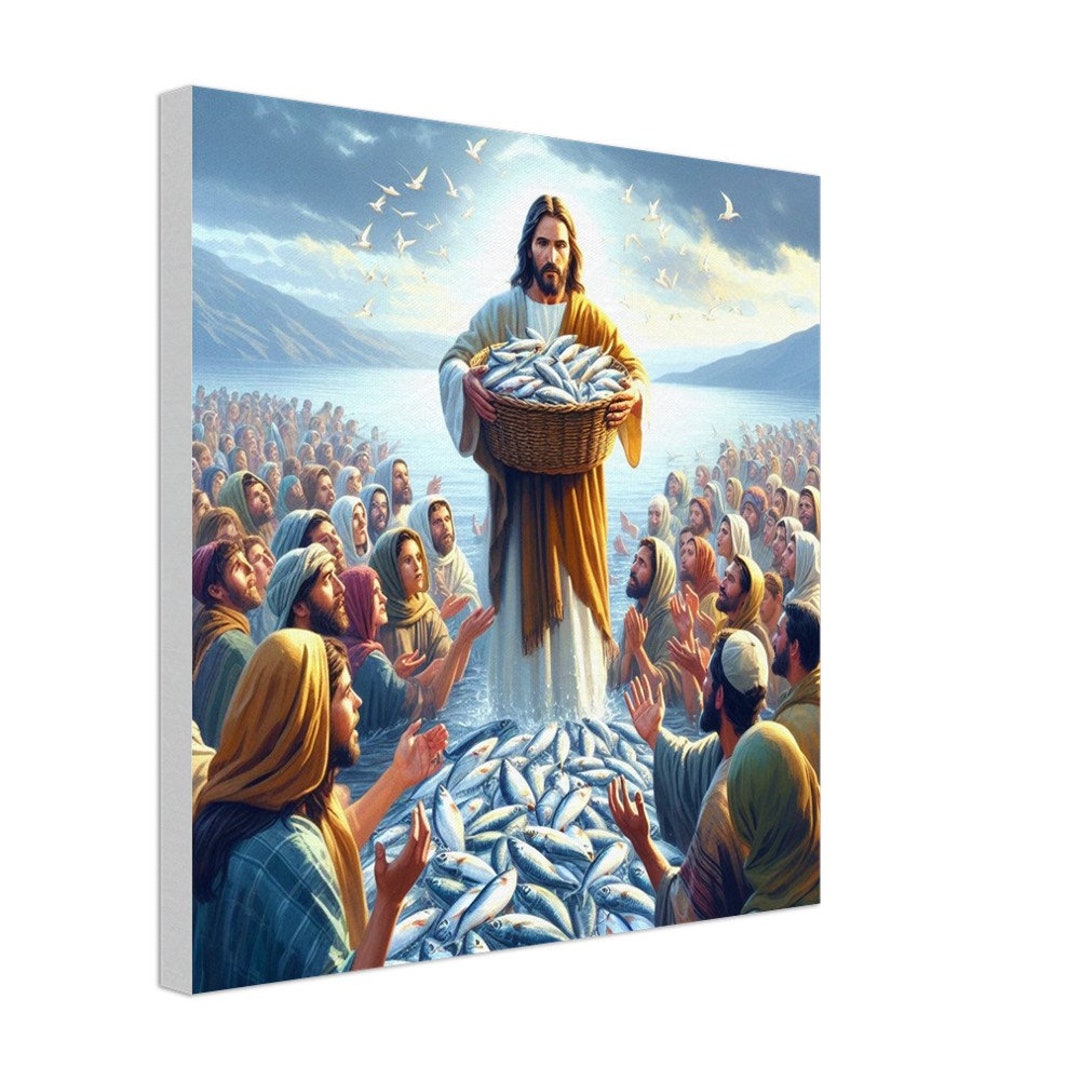 The Jesus Collection, Fish Miracle ICHTHYS Canvas Art Wall Hangings ...