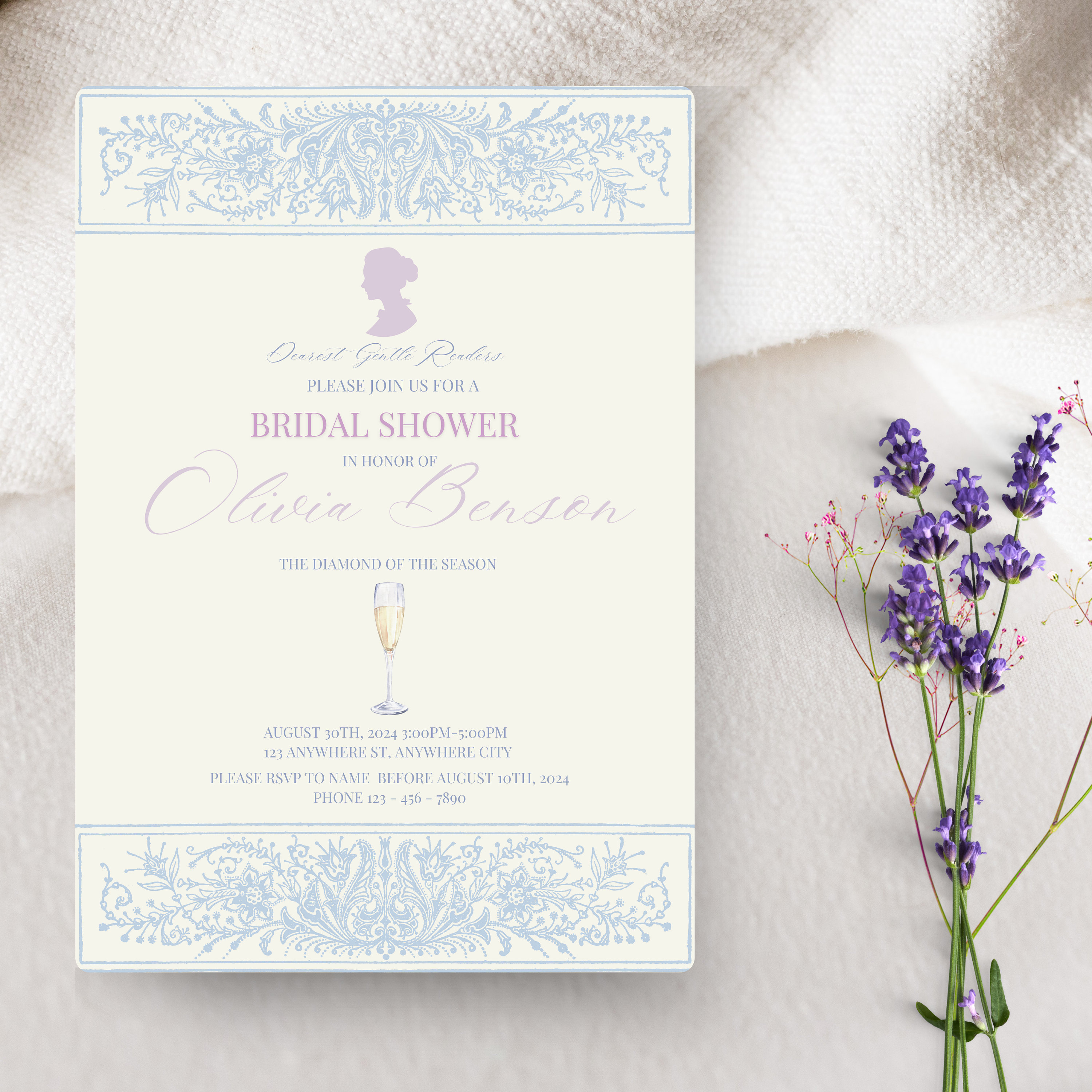 Bridgerton, Bridal Shower Invitations, Floral Garden Party, Elegant ...