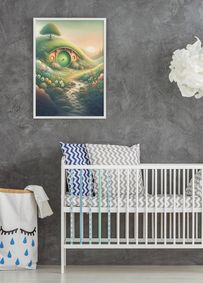 Hobbit Hole Wall Art - Lord of the Rings Nursery Decor, Middle Earth ...