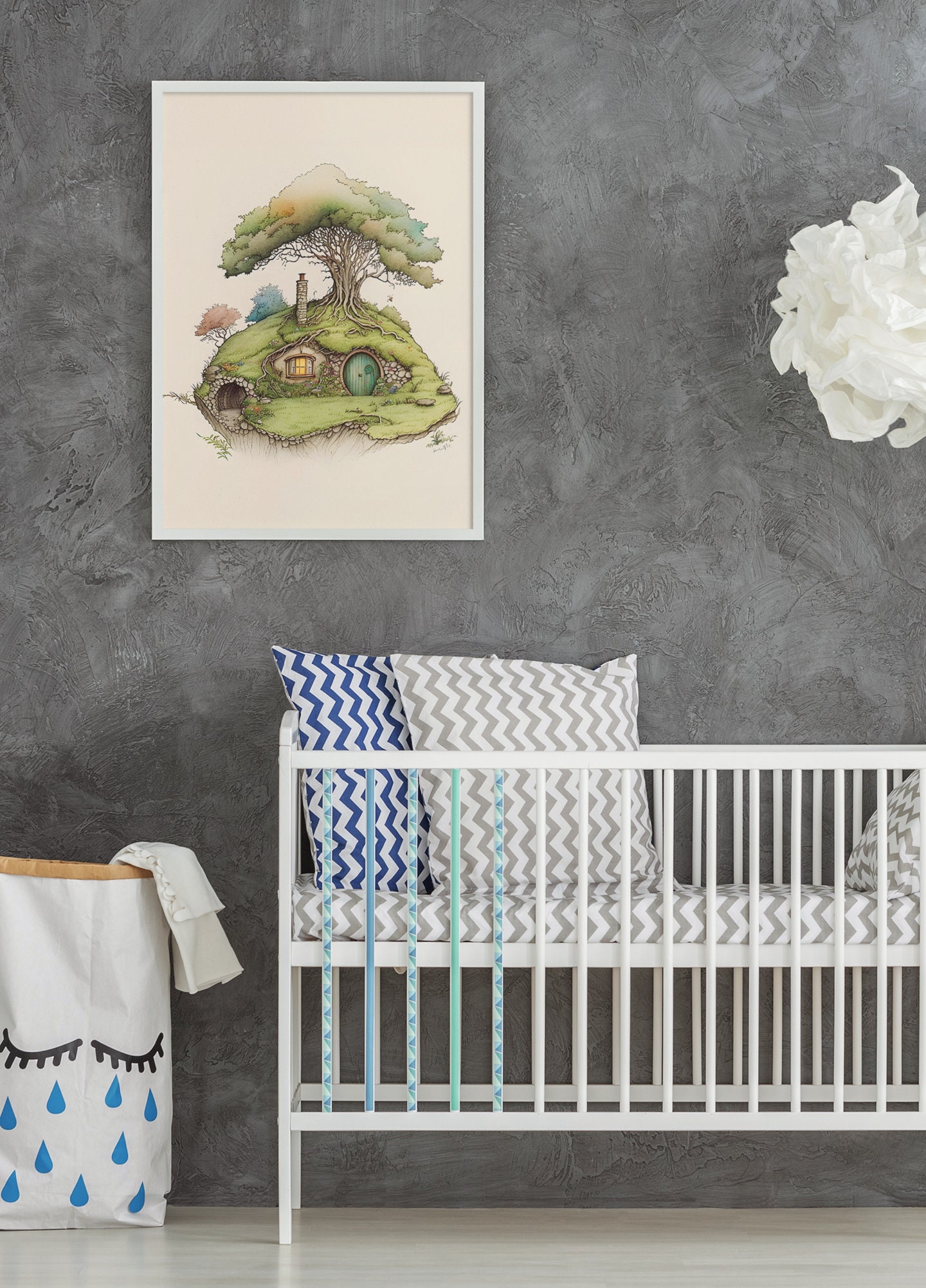 Hobbit Hole Nursery Art - Middle-earth Baby Room Decor, Lord of the ...