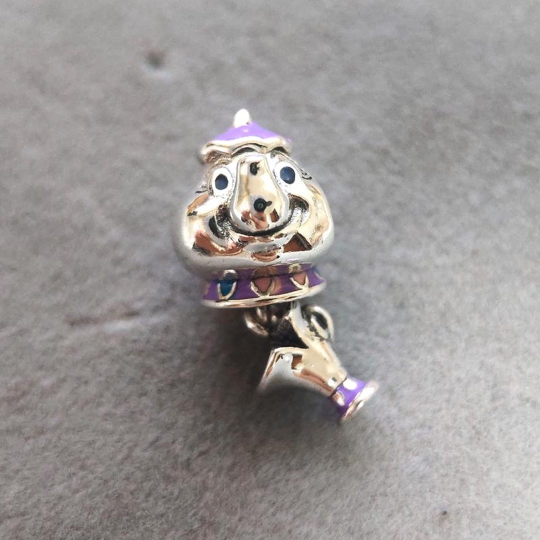 Mrs. Potts and Chip Charm: 925 Sterling Silver Dangle Pendant - Etsy
