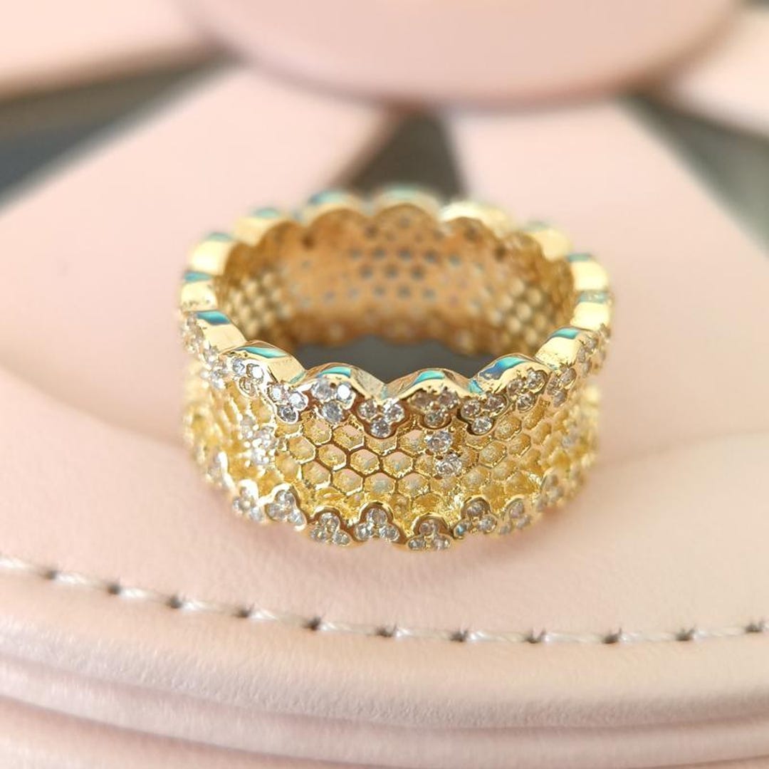 Sparkling Beehive Band Ring,ring for Women,fashion Jewelry,gift for Her ...
