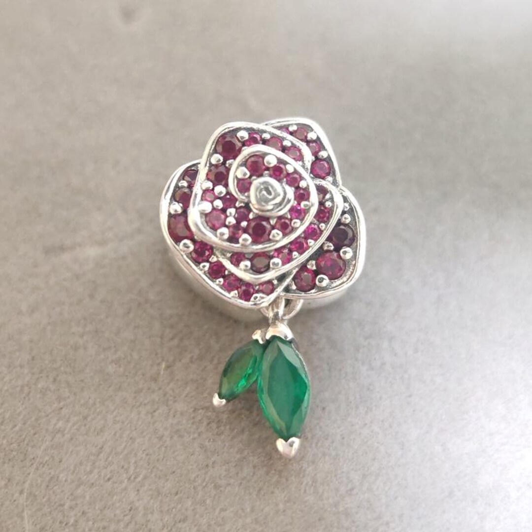 Sterling Silver Red Rose Charm: DIY Bracelet Necklace Pendant - Etsy