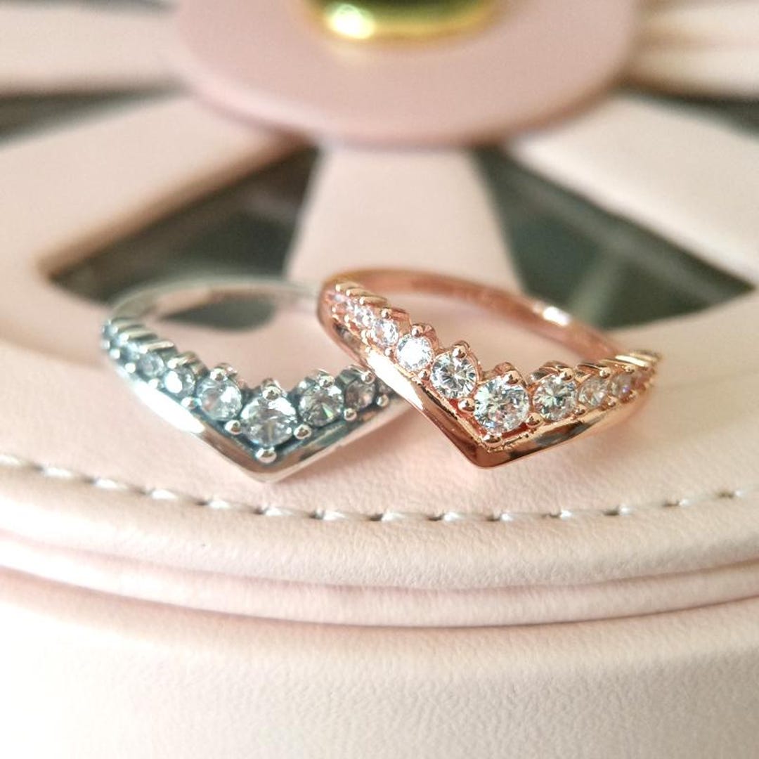 Sparkling Wishbone Ring,ring for Women,fashion Jewelry,gift for Her 925 ...