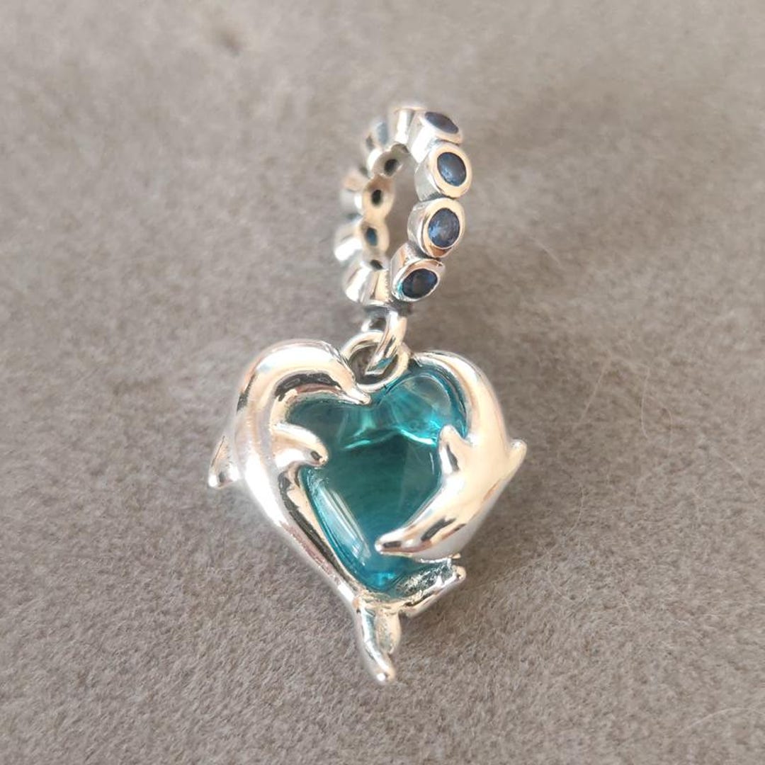 Blue Murano Glass Dolphins Dangle Charm for Pandora Charms Bracelets ...