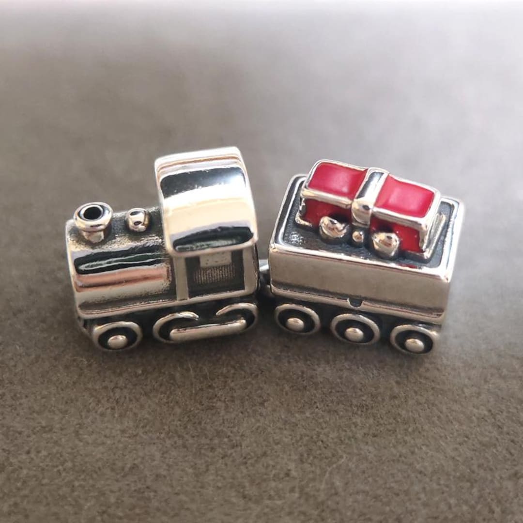 Sterling Silver Christmas Train Charm: Pandora Bracelet Pendant - Etsy