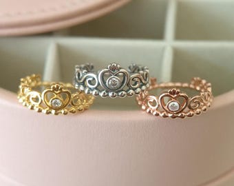 Pandora women's rose ring my princess tiara store