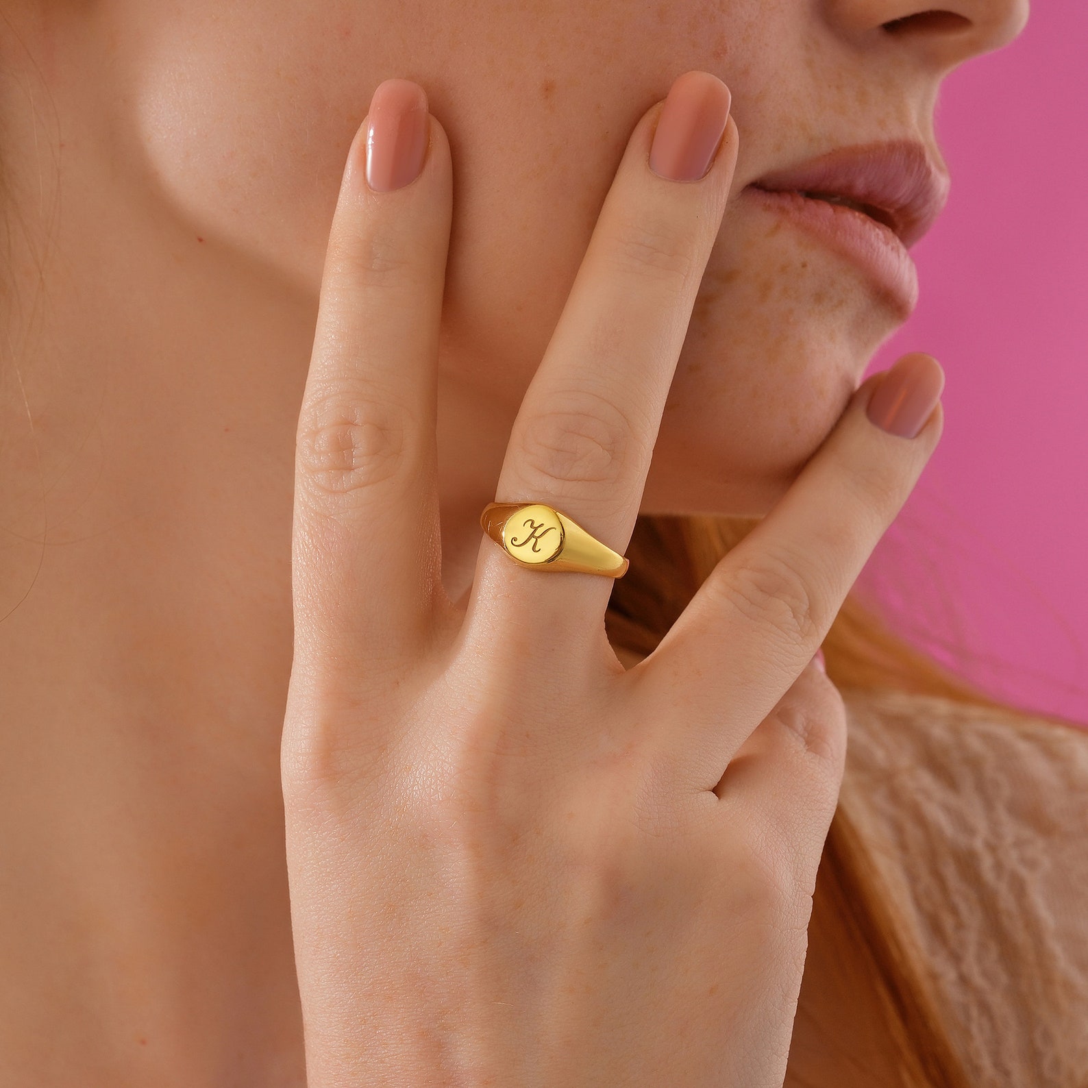 Custom Initial Stacking Ring Set, Handcrafted Personalized Gift, Dainty Gold Silver Stackable ...