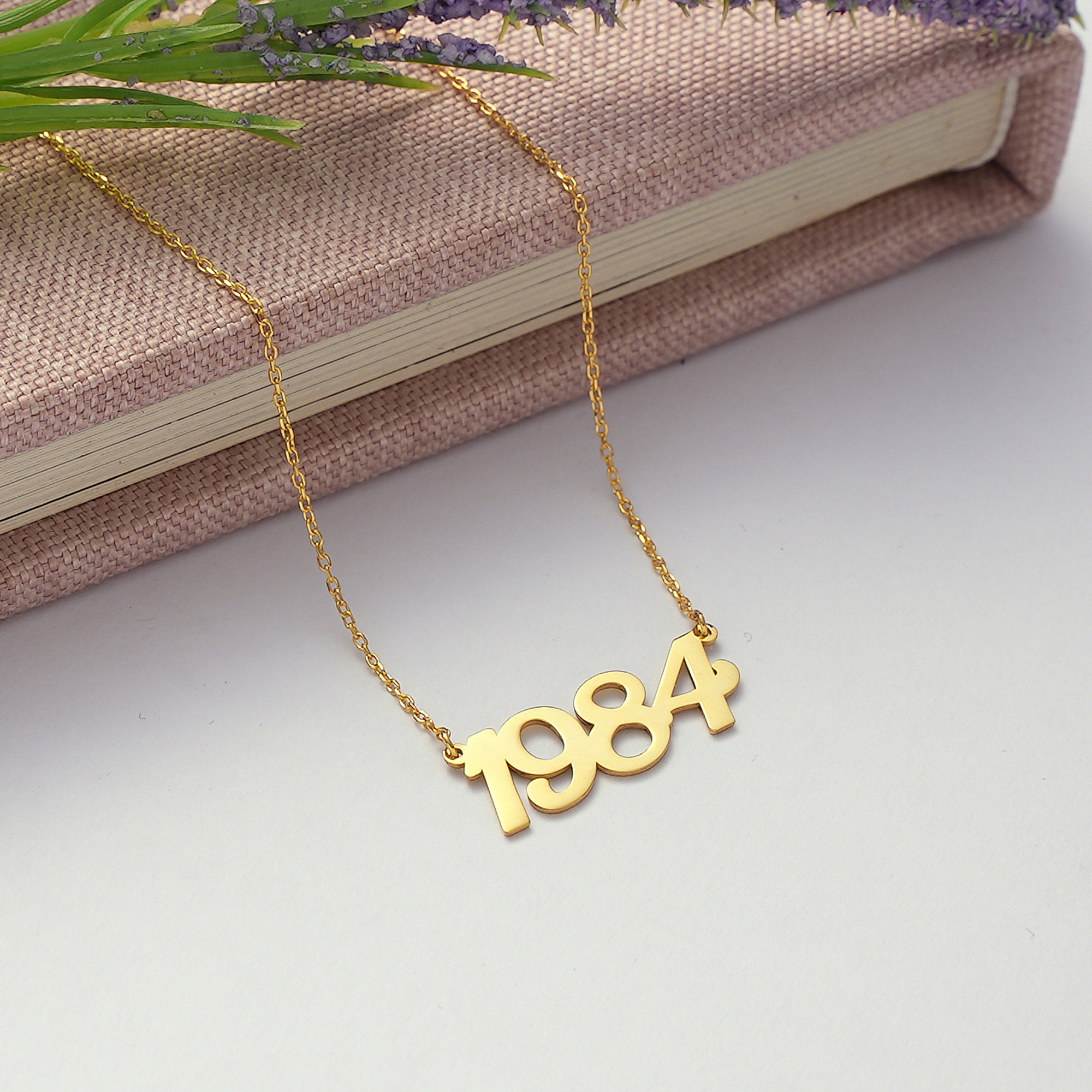 14K Lucky Number Necklace Gold, Custom Number Necklace , Birthday ...