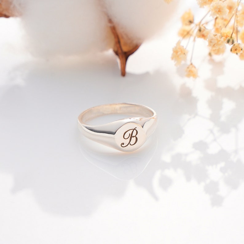 Custom Initial Stacking Ring Set, Handcrafted Personalized Gift, Dainty Gold Silver Stackable ...
