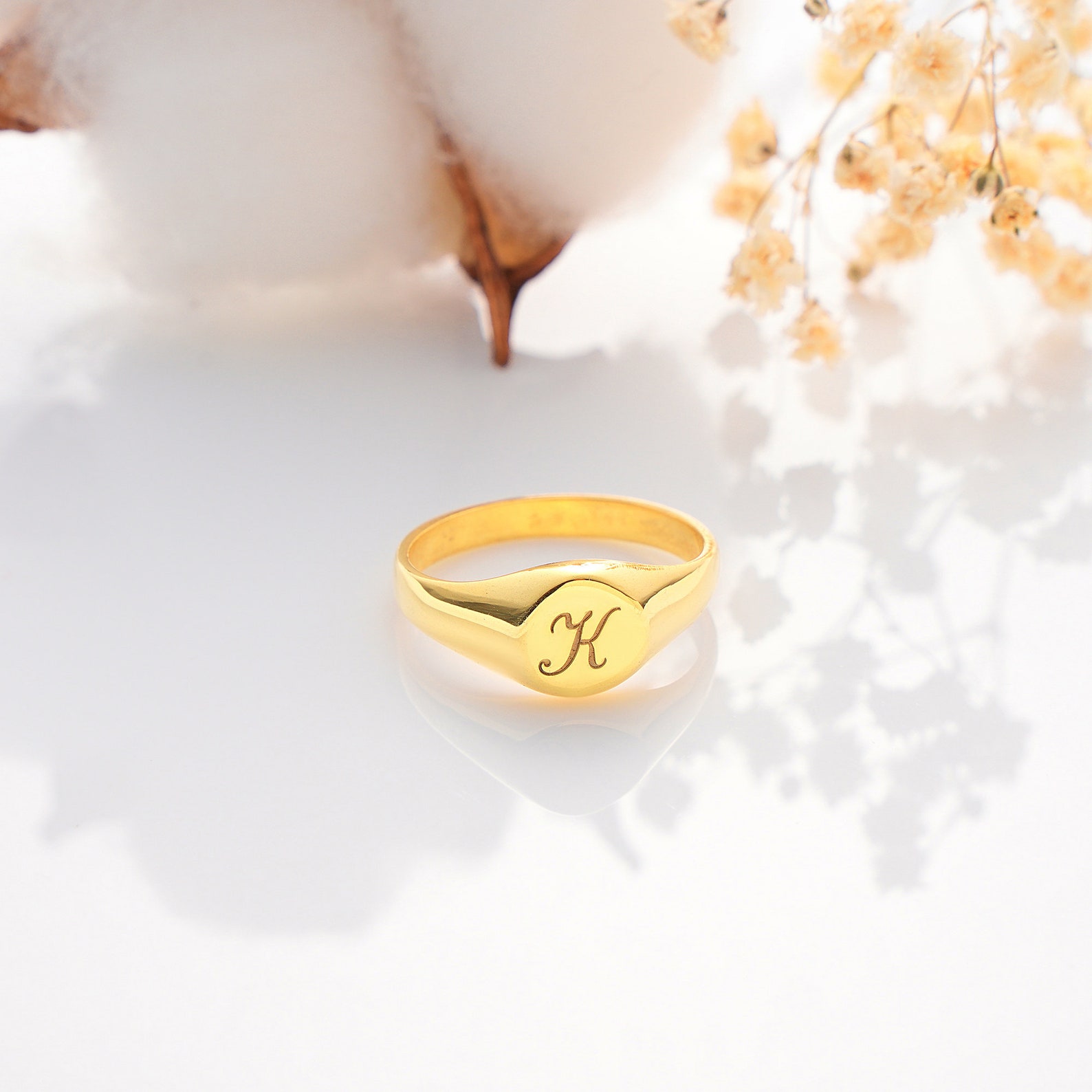 Custom Initial Stacking Ring Set, Handcrafted Personalized Gift, Dainty Gold Silver Stackable ...