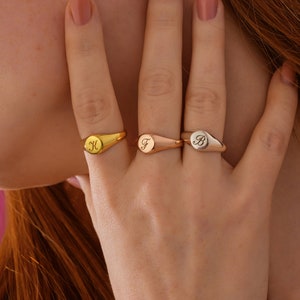Custom Initial Stacking Ring Set, Handcrafted Personalized Gift, Dainty ...