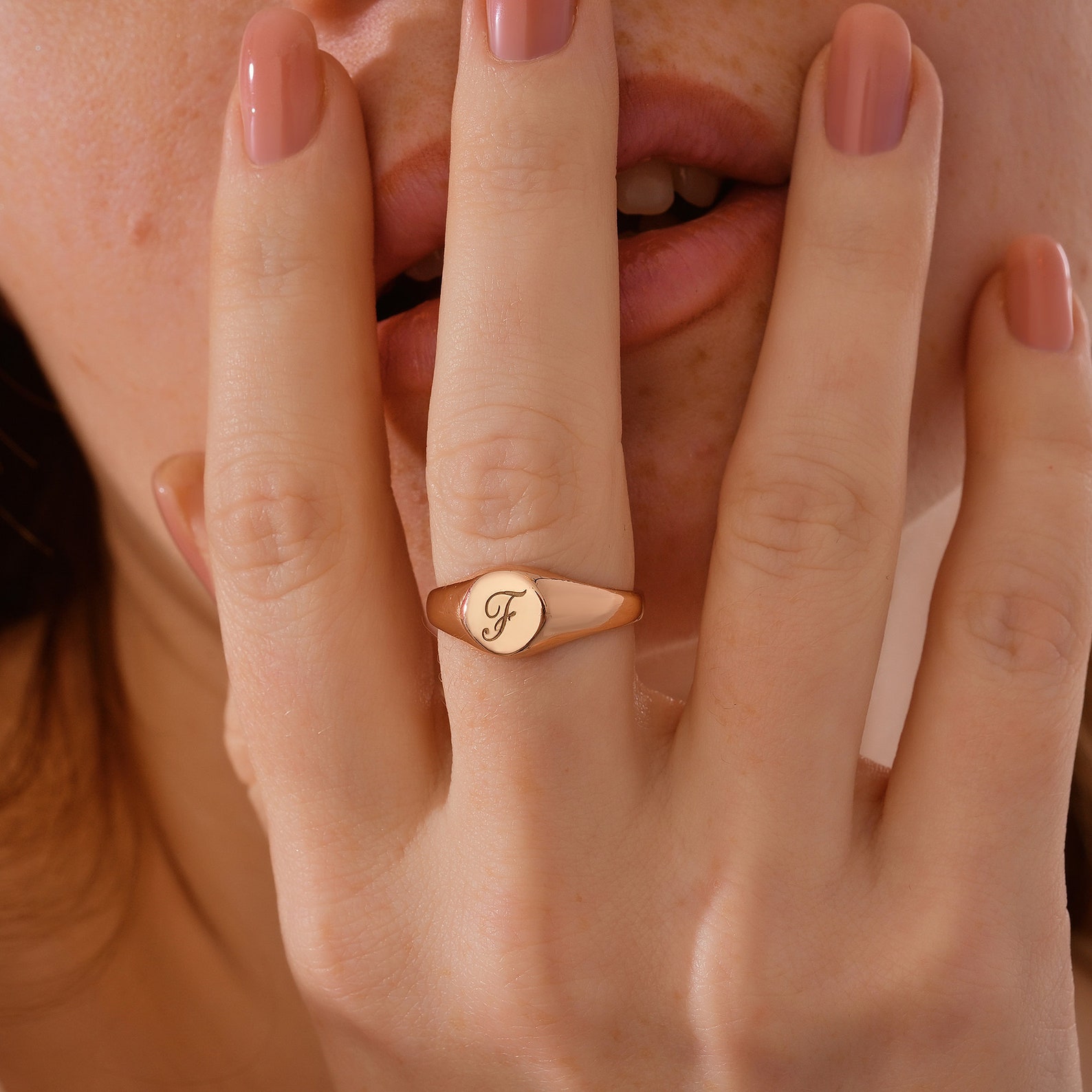 Custom Initial Stacking Ring Set, Handcrafted Personalized Gift, Dainty Gold Silver Stackable ...