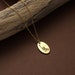 Statue of Liberty Freedom Pendant Necklace, Dainty Gold Disc Necklace ...