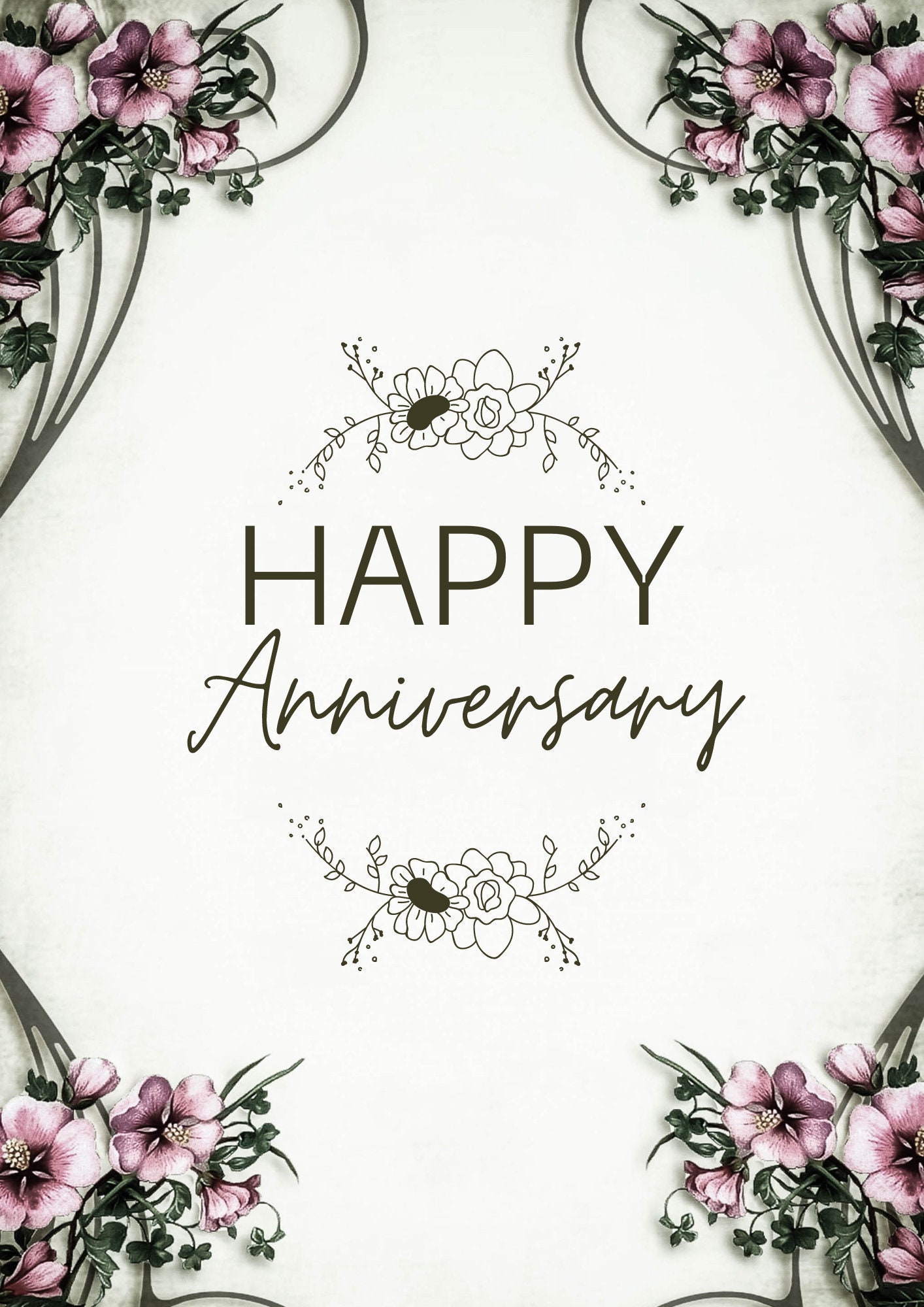 Happy Anniversary Card Template - Etsy