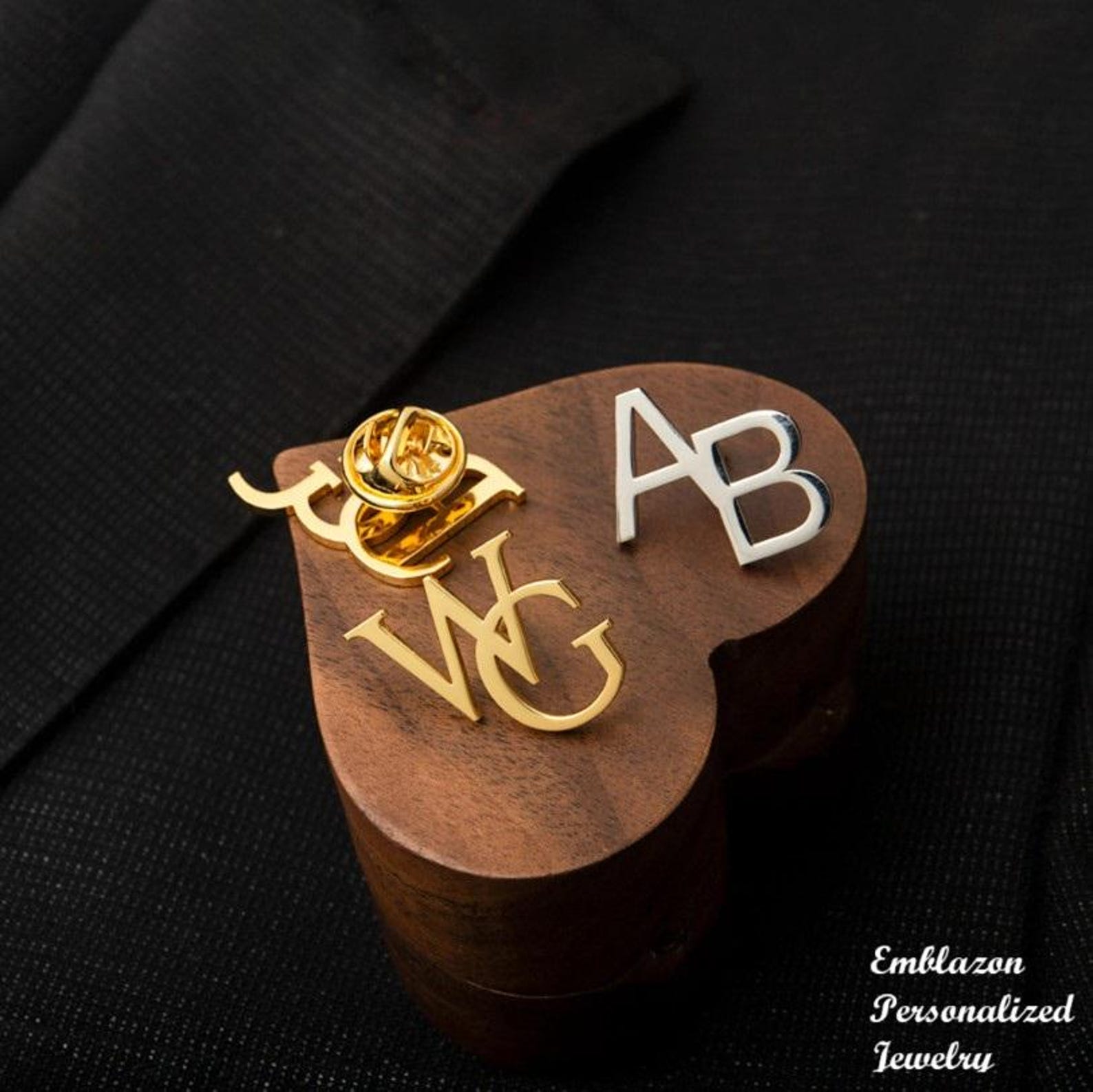 Personalized Lapel Pin Unique Letter Custom Logo Label Brooch Gift for ...