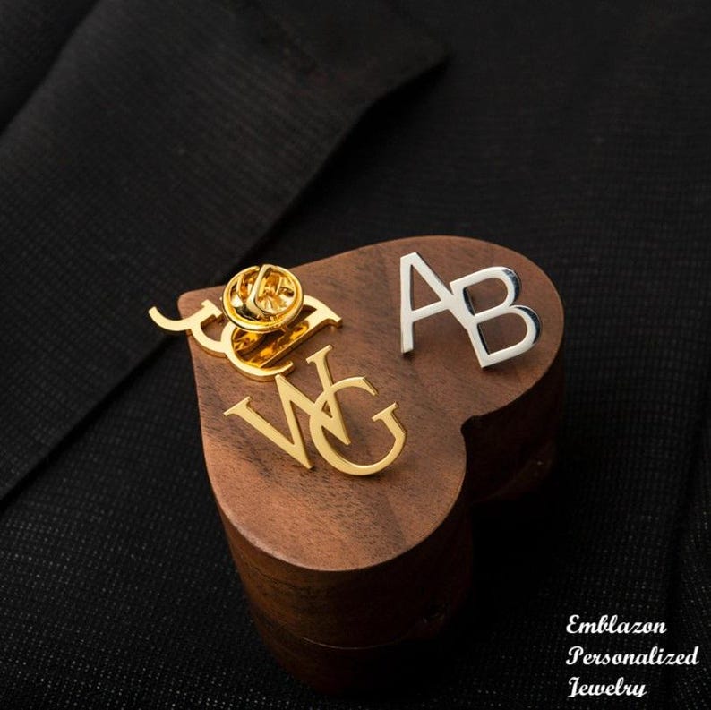 Personalized Lapel Pin Unique Letter Custom Logo Label Brooch Gift for ...