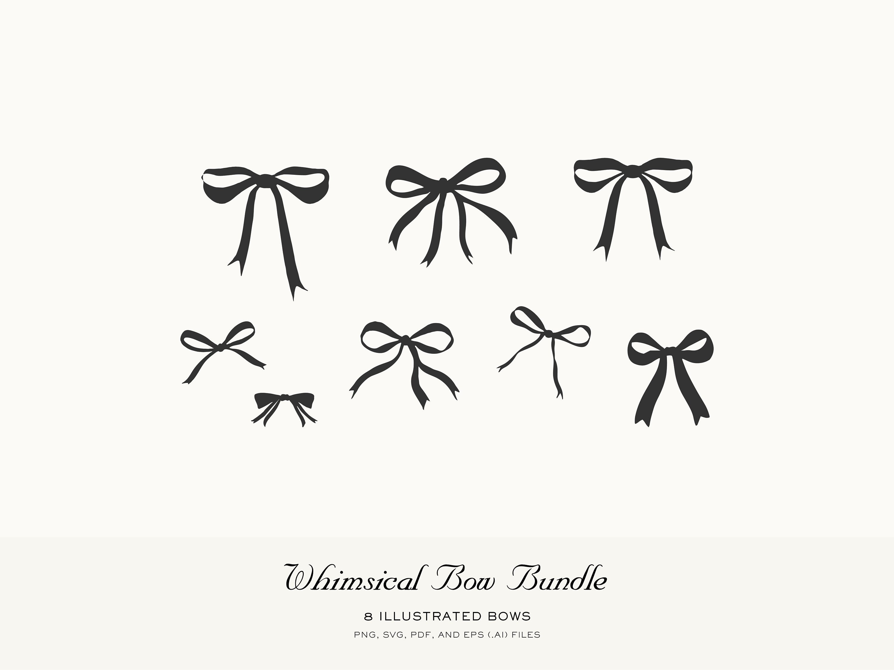 Illustrated Bows Bundle Whimsical Bows PNG, SVG, EPS - Etsy