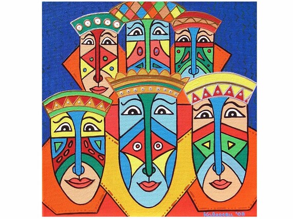 Bali Prince With Family... Painting 15.7x15.7 40x40 - Etsy