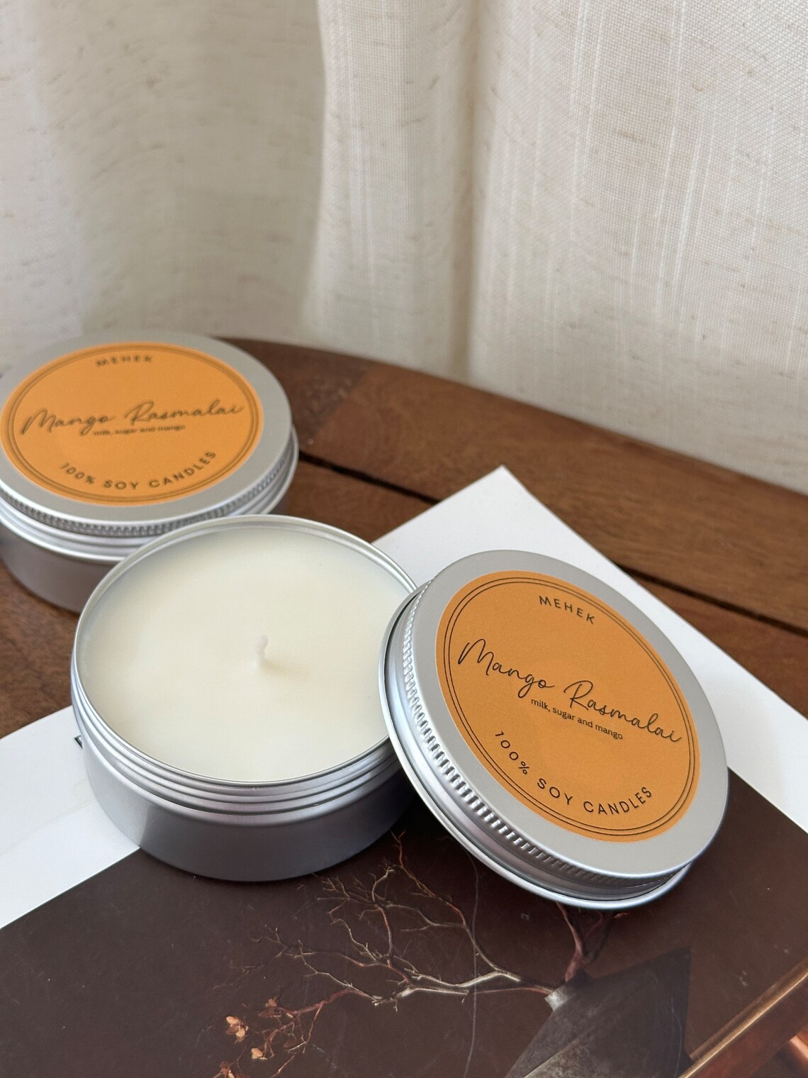 Mango Rasmalai Scented Candle| Milk, Sugar and Mango| Handcrafted Soy ...