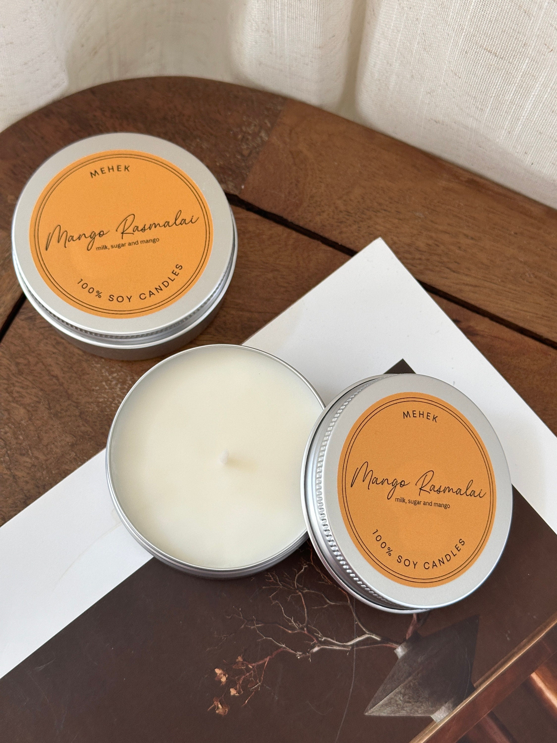 Mango Rasmalai Scented Candle| Milk, Sugar and Mango| Handcrafted Soy ...
