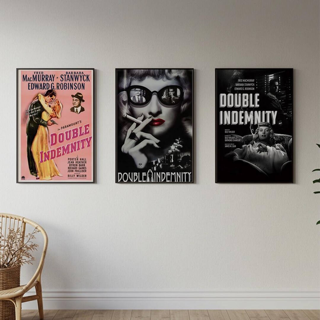 Double Indemnity Movie Poster, Fine Canvas Art Print, Home Decor, Retro ...