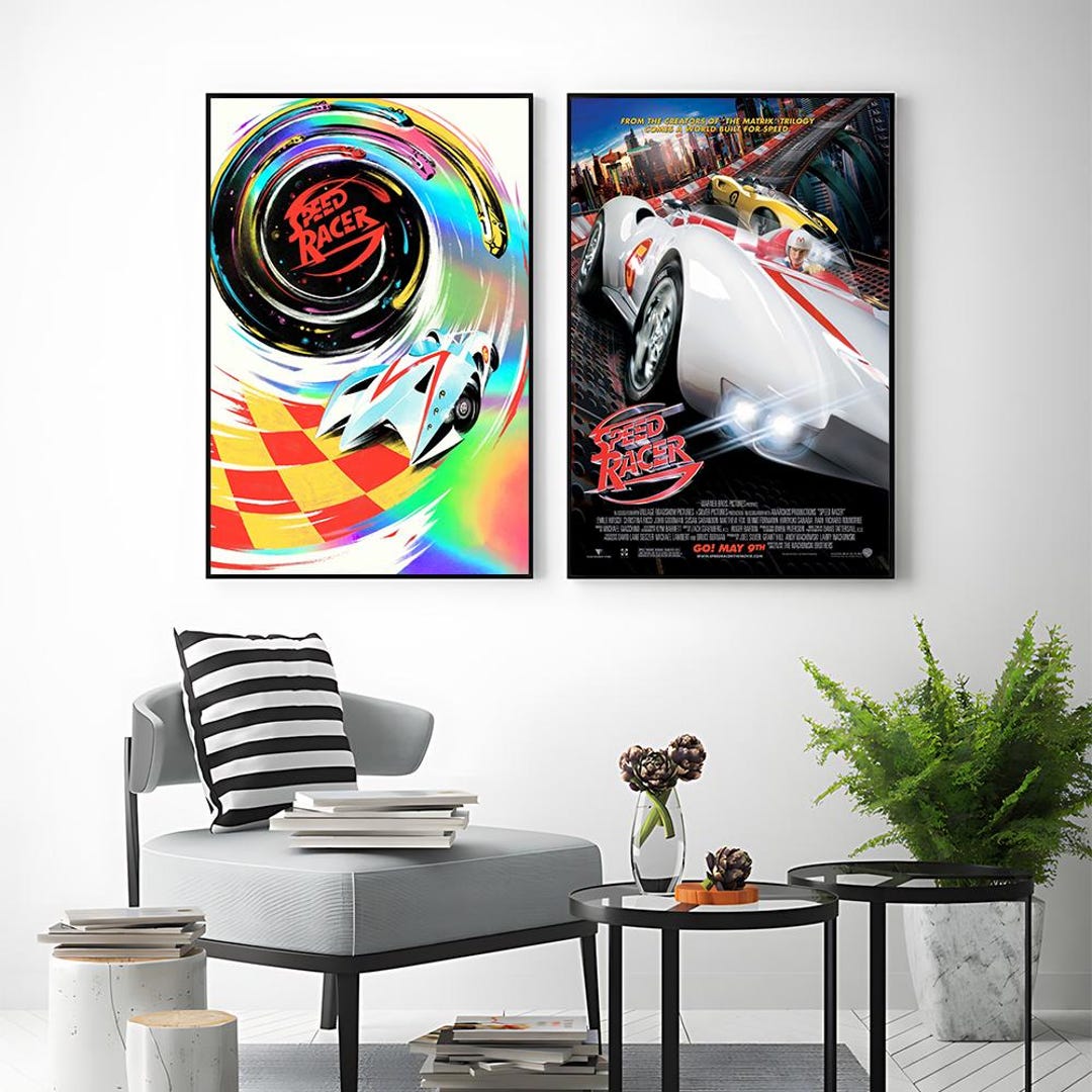 Speed Racer Movie Poster, Fine Canvas Art Print, Home Decor, Retro Film ...