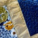Handmade Twin Sized Quilt BLUE & GOLD LIMOGES, Blue/gold Lame' French ...