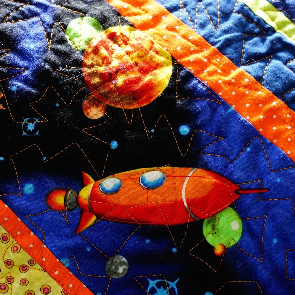PLANET PLAY Space Quilt, Handmade Crib-sized Quilt for Babies, Toddlers ...