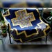 Handmade Twin Sized Quilt BLUE & GOLD LIMOGES, Blue/gold Lame' French ...