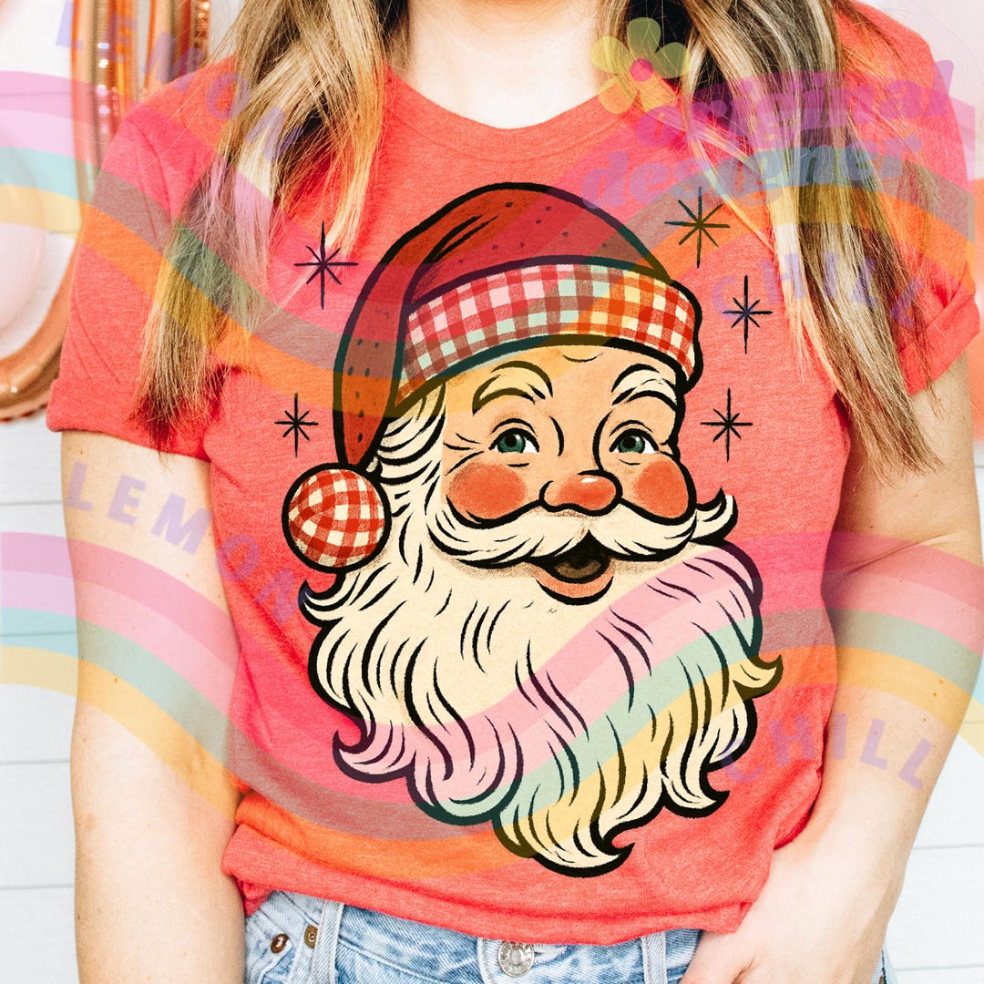 Vintage Santa Claus PNG: Preppy Christmas Design (digital Download) - Etsy