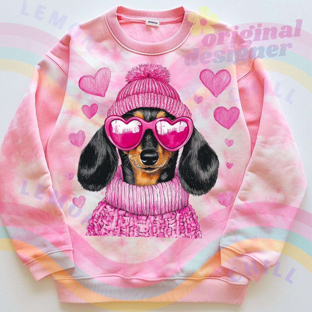 Valentine Dachshund Dog, Sausage Dog Png, Valentine's Day Dog Mom Png ...