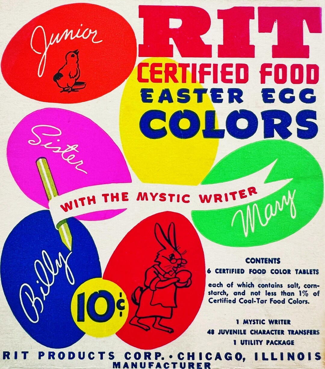 Vintage Packaging & Graphics...old Rit Dye Easter Egg Colors Package ...